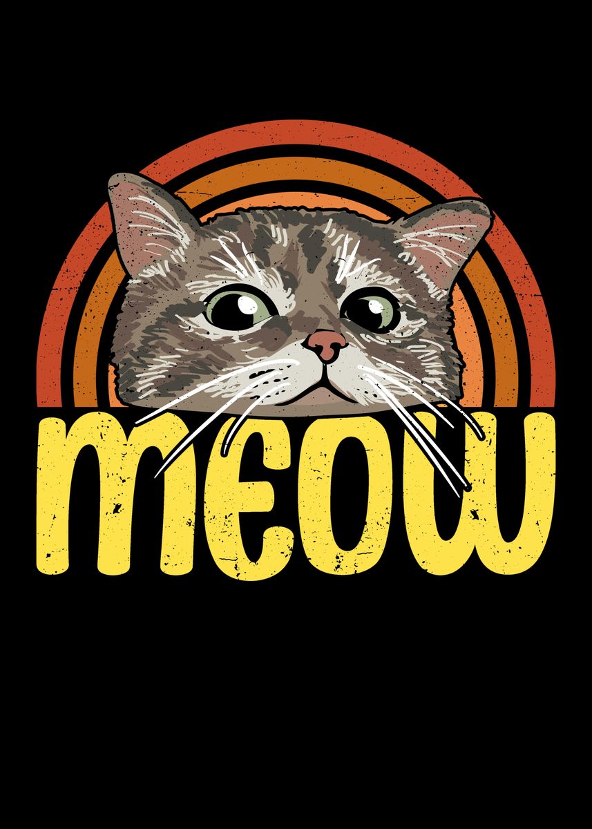 'Meow' Poster, picture, metal print, paint by ZS C O M M E R C E | Displate