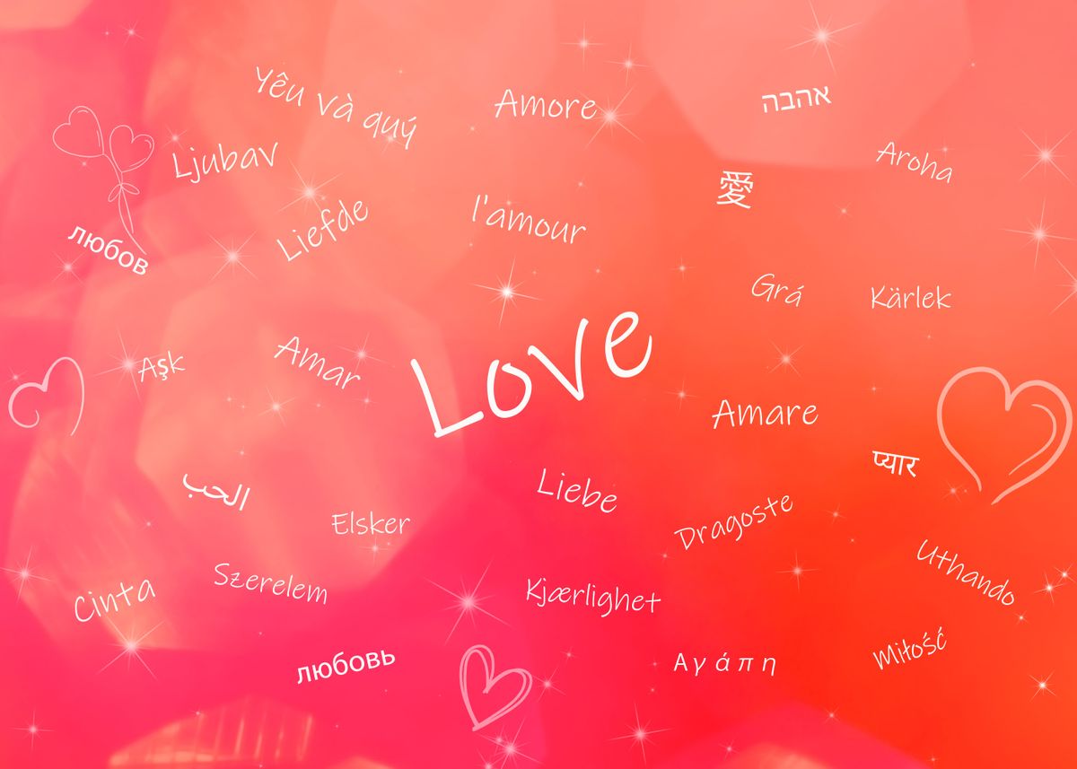 'LOVE in many languages' Poster by Claudia Evans | Displate