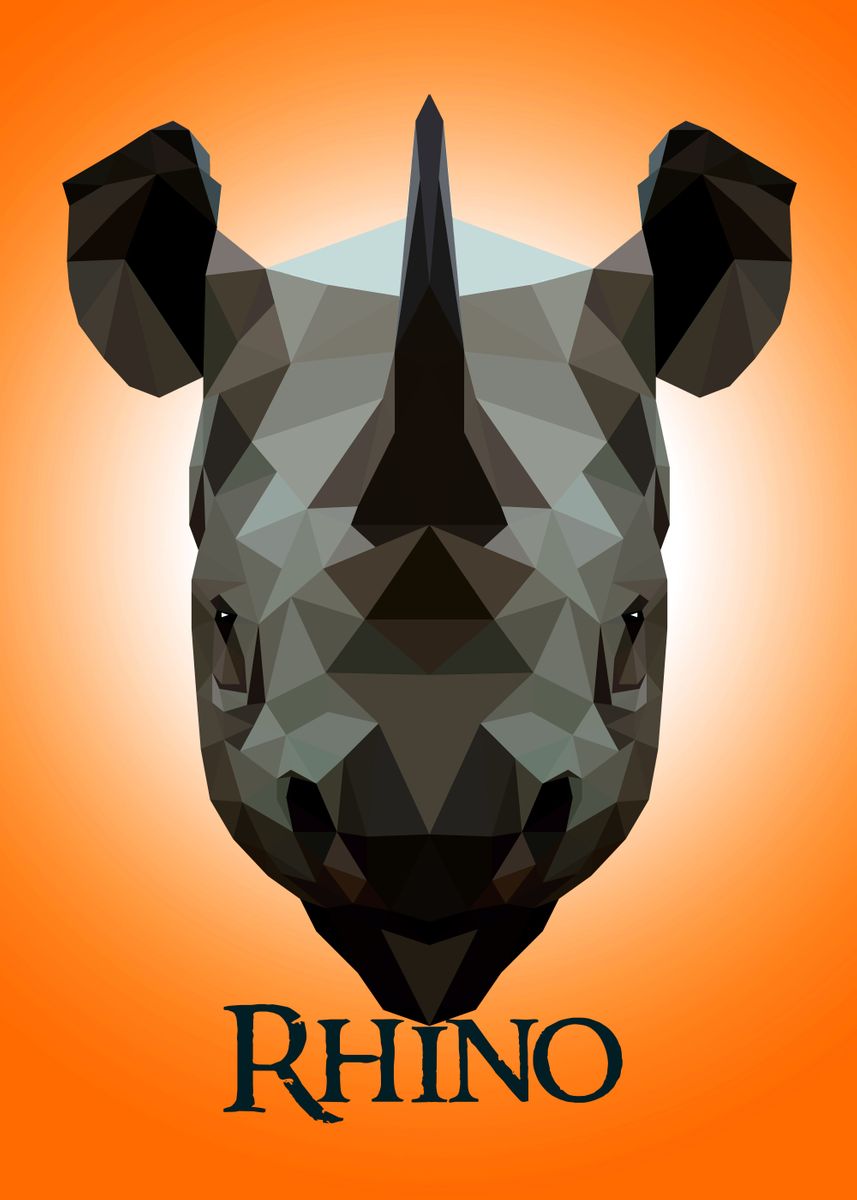 'Rhino' Poster, picture, metal print, paint by Dare Neil | Displate