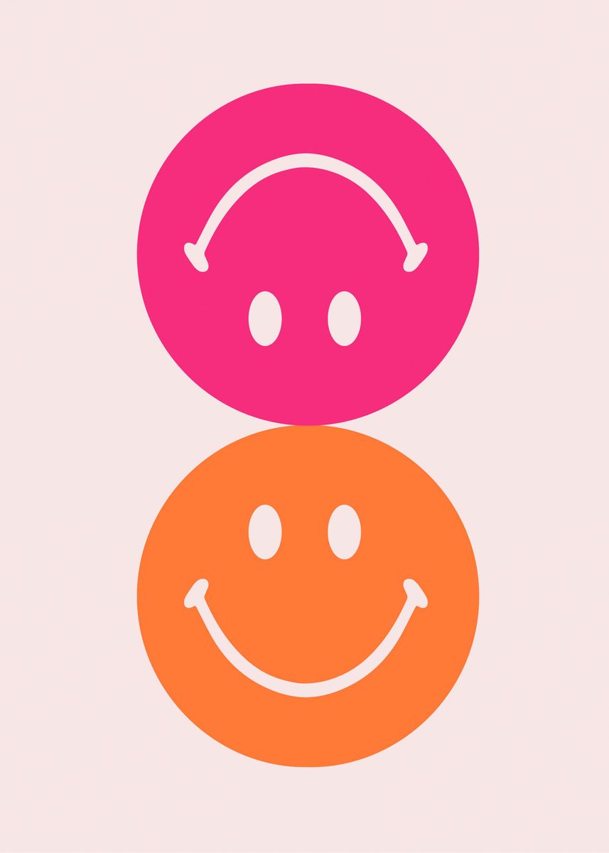 'Pink Smiley Face' Poster, picture, metal print, paint by Haus and Hues ...