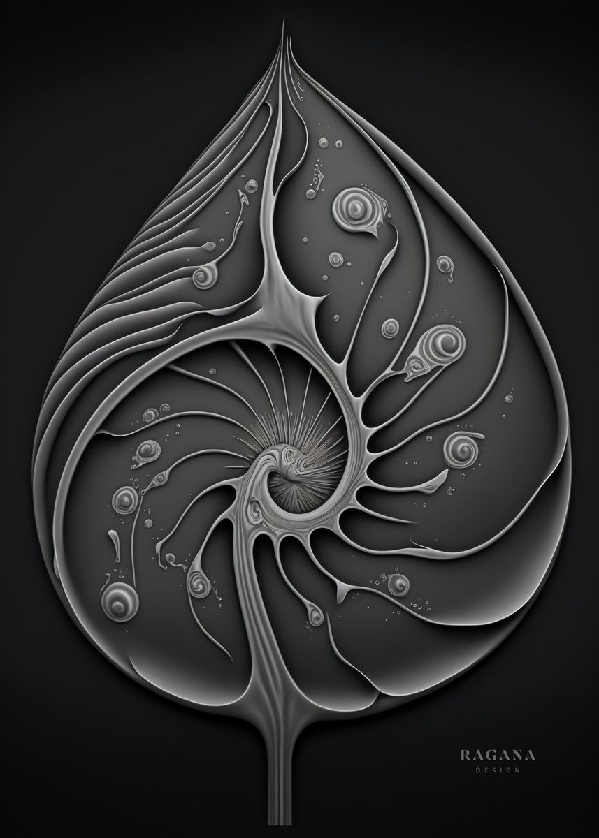 'Silver Fibonacci ' Poster, picture, metal print, paint by RAGANA ...