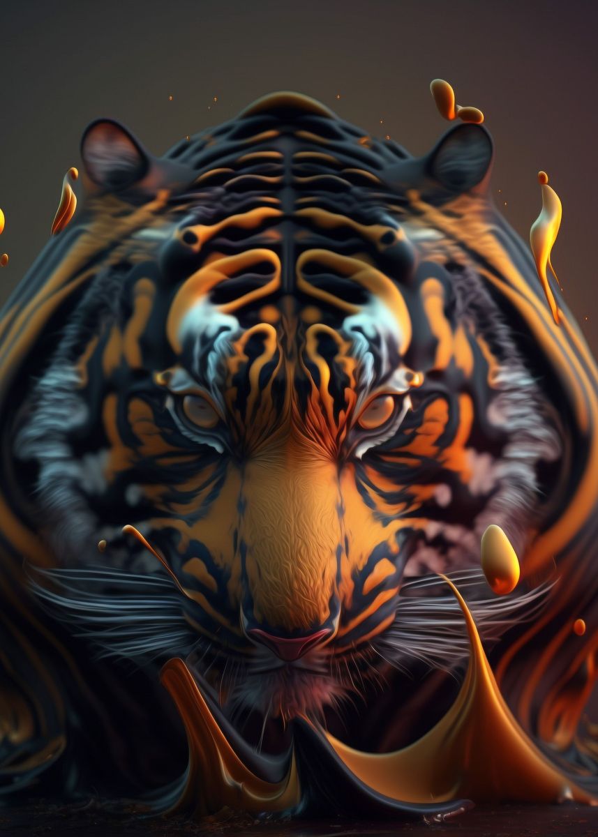 'Tiger Abstract' Poster, picture, metal print, paint by Alexandre Jean ...