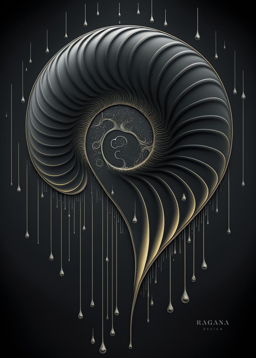 'Silver Fibonacci ' Poster, picture, metal print, paint by RAGANA ...