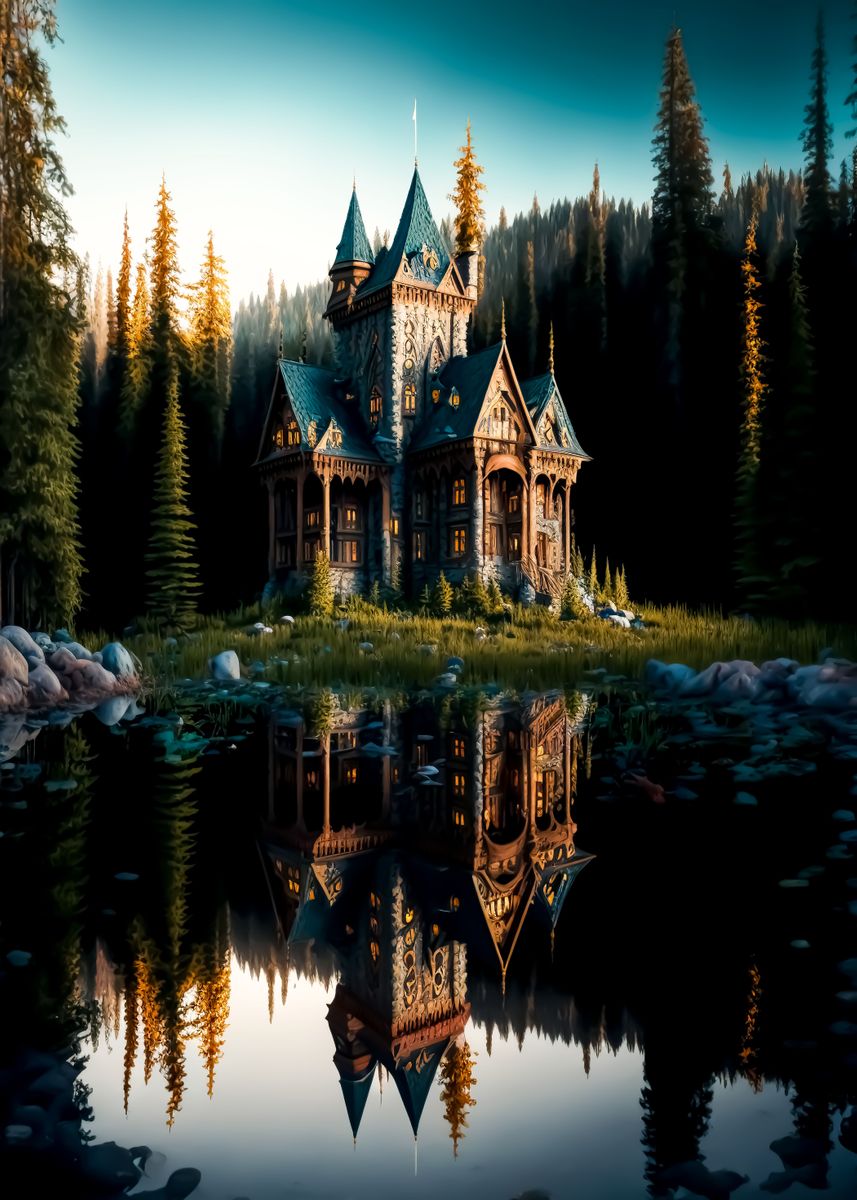 'Blue Castle' Poster, picture, metal print, paint by Diego The Designer ...