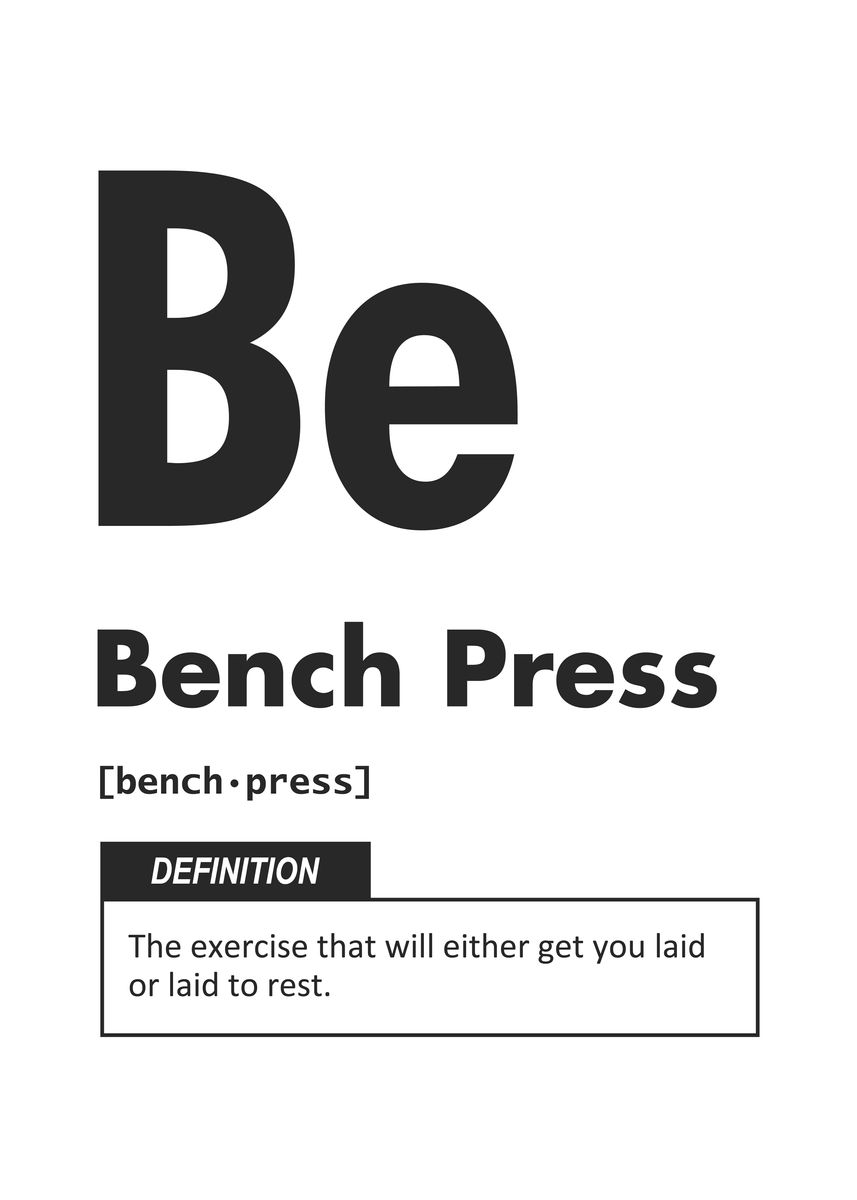 'Bench Press Element' Poster, picture, metal print, paint by CHAN ...