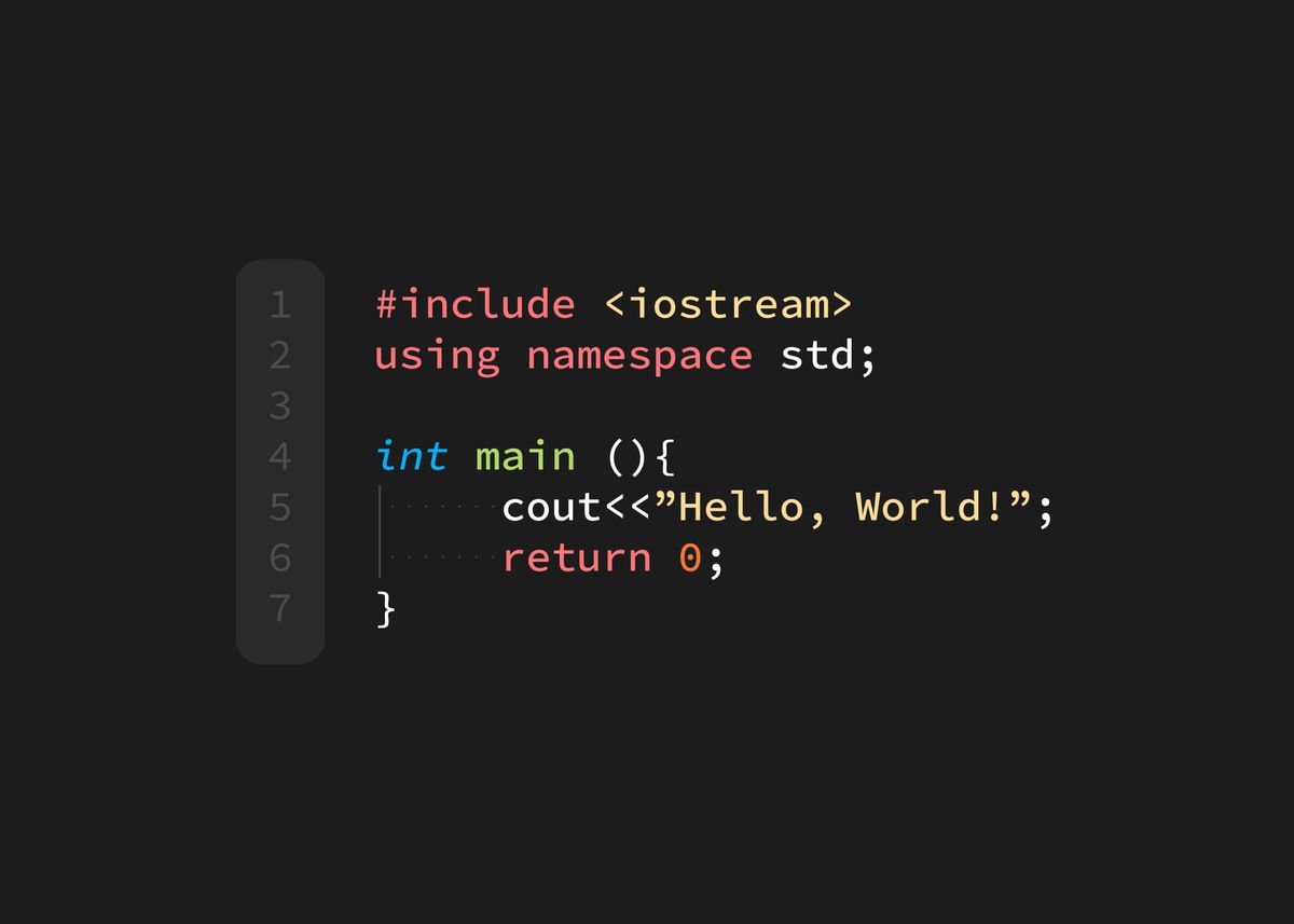 'Hello World C++' Poster by Fergy Izvan Riskiyanto | Displate