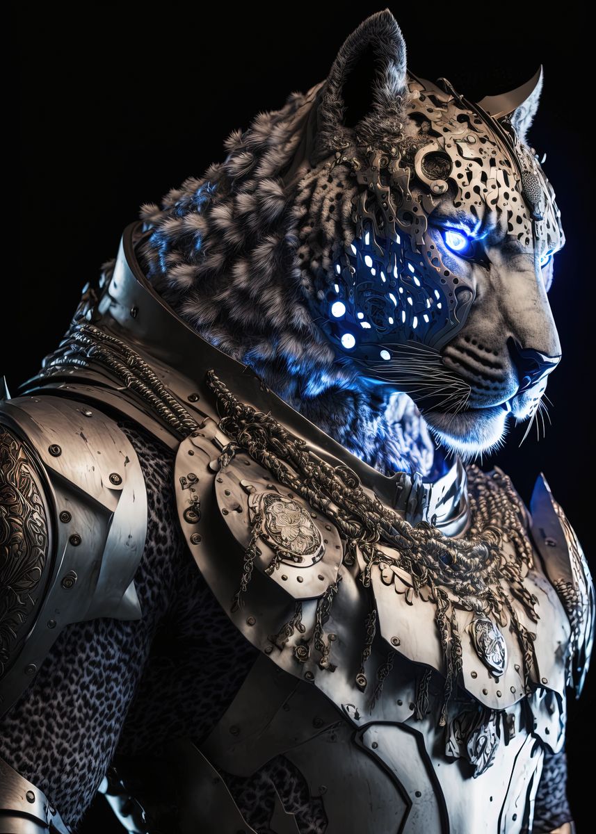 'Future Snow Leopard' Poster, picture, metal print, paint by Sunrise ...