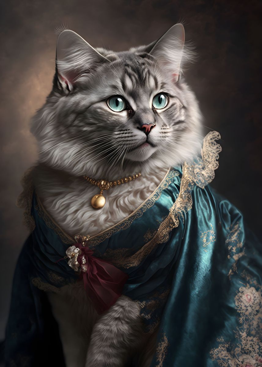 'Glorious Magnificent cat' Poster, picture, metal print, paint by ...