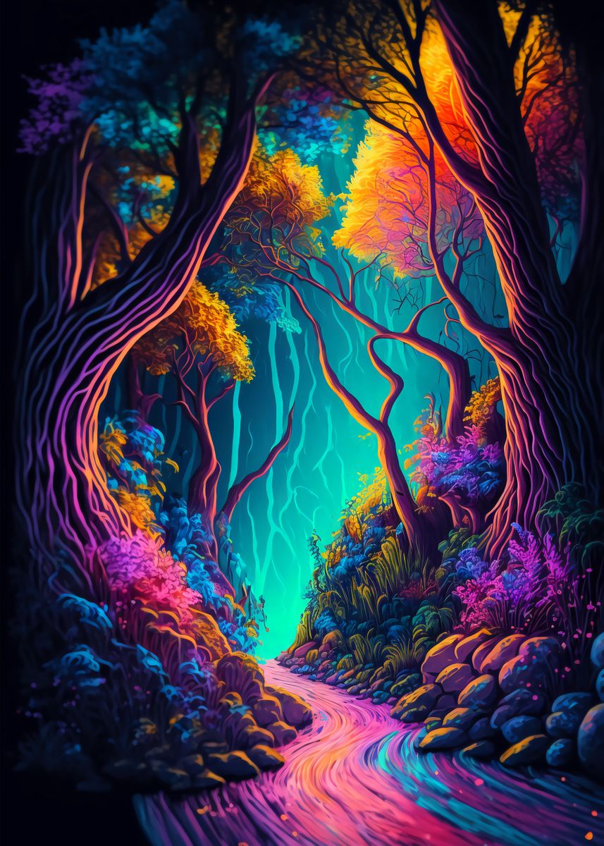 'Magic Forest' Poster, picture, metal print, paint by WITS creative ...