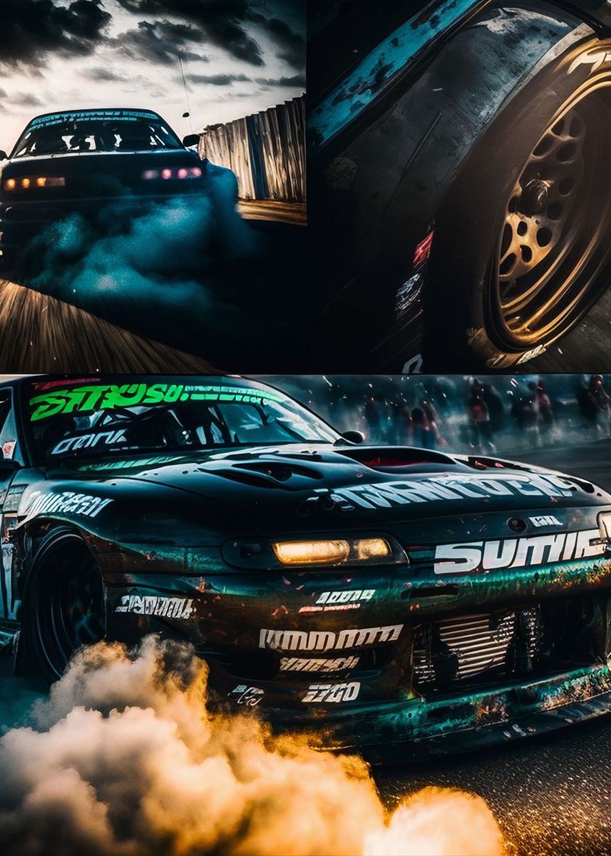 'Drift car ' Poster, picture, metal print, paint by GRAPHICMYSTICAL ...