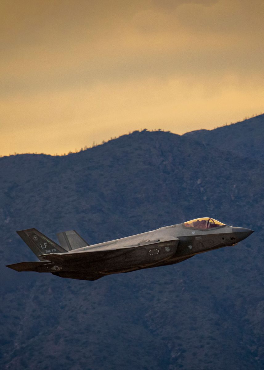 'F35 at dusk' Poster, picture, metal print, paint by Galaxy Images ...