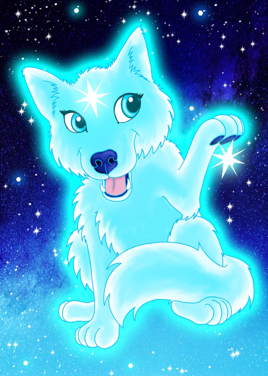 'Cute Star Wolf' Poster by Leanne Moulton | Displate