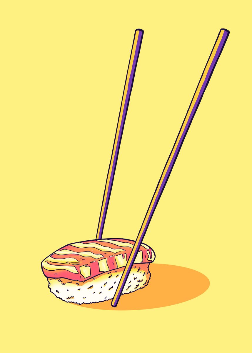 'Sushi Food retro popart' Poster by Oliver Qo | Displate