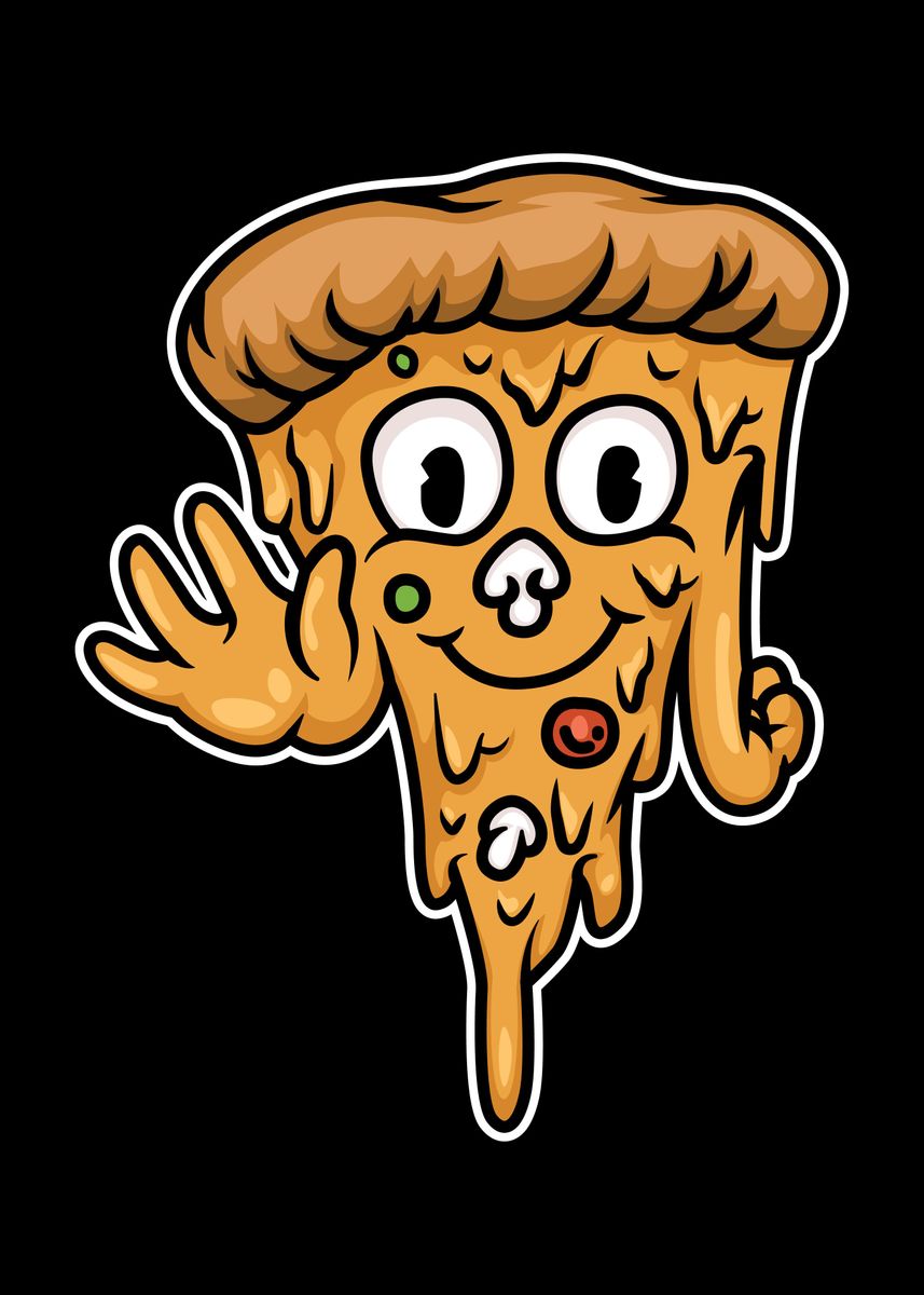 'Food Character PIzza' Poster, picture, metal print, paint by hendra ...