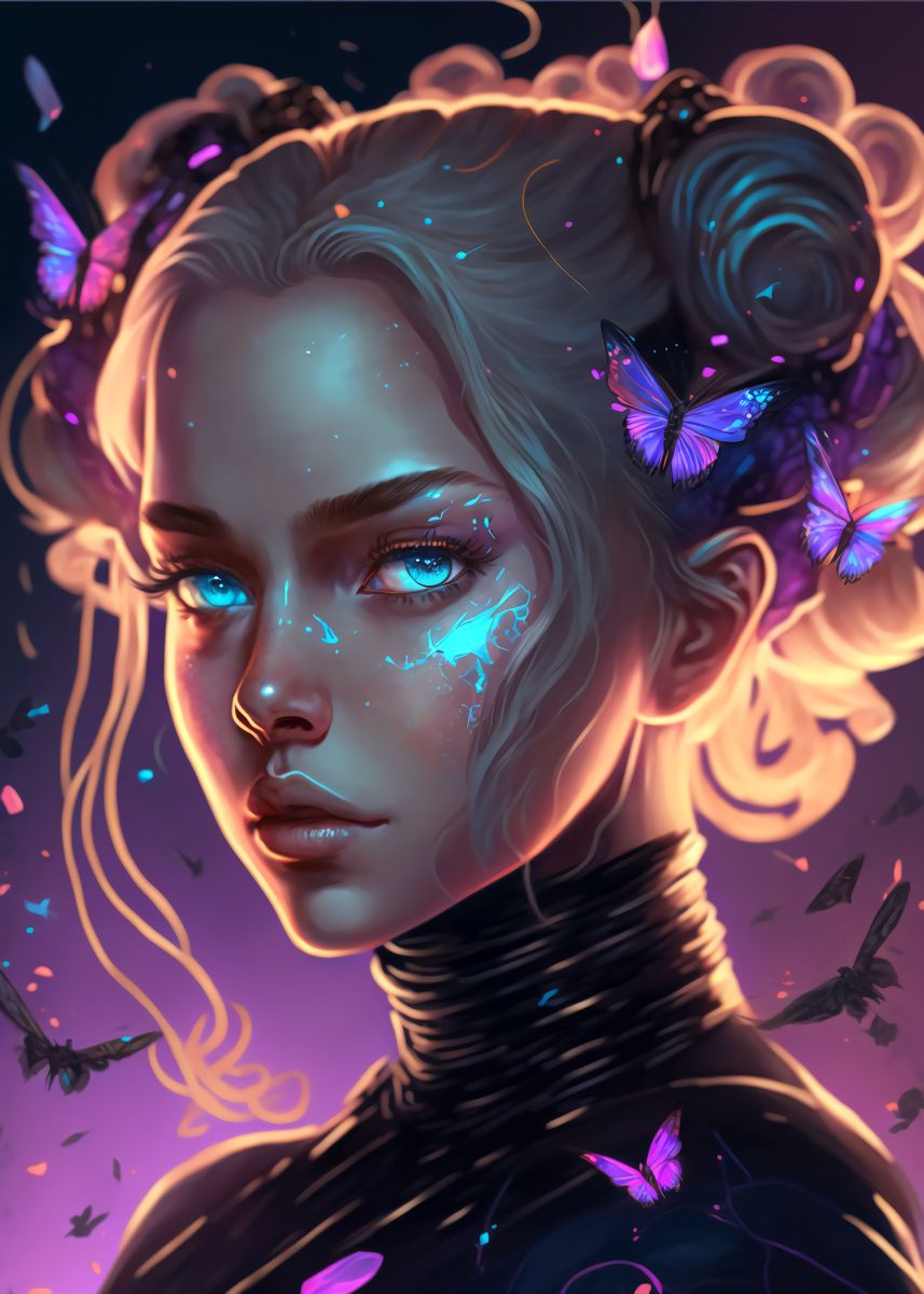 'Butterfly Vision' Poster, picture, metal print, paint by WITS creative ...