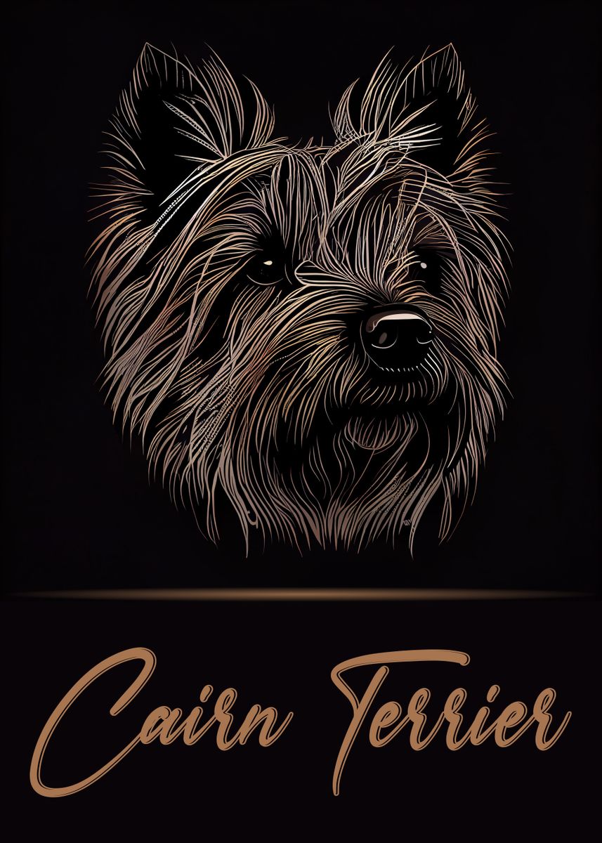 'Elegant Cairn Terrier' Poster, picture, metal print, paint by Artistic Paradigms | Displate