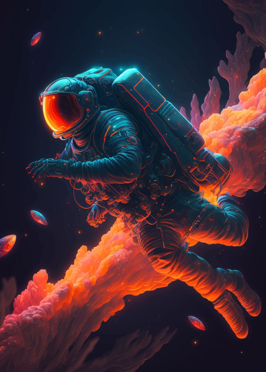 'space astronaut' Poster, picture, metal print, paint by Mr Yy | Displate