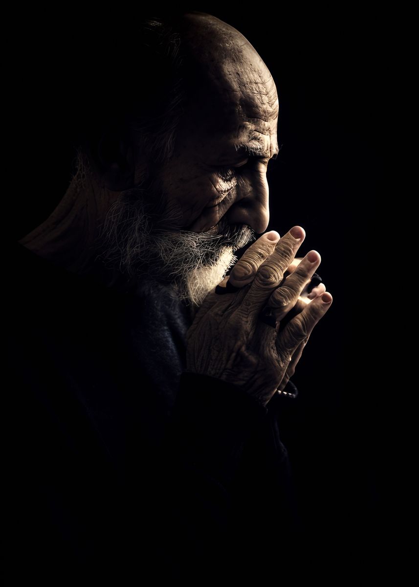 'Old man wrinkles decrepit ' Poster, picture, metal print, paint by ...