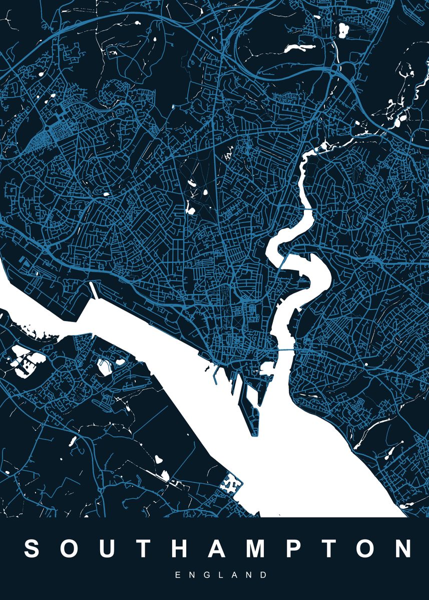 'SOUTHAMPTON ENGLAND UK' Poster, picture, metal print, paint by ...