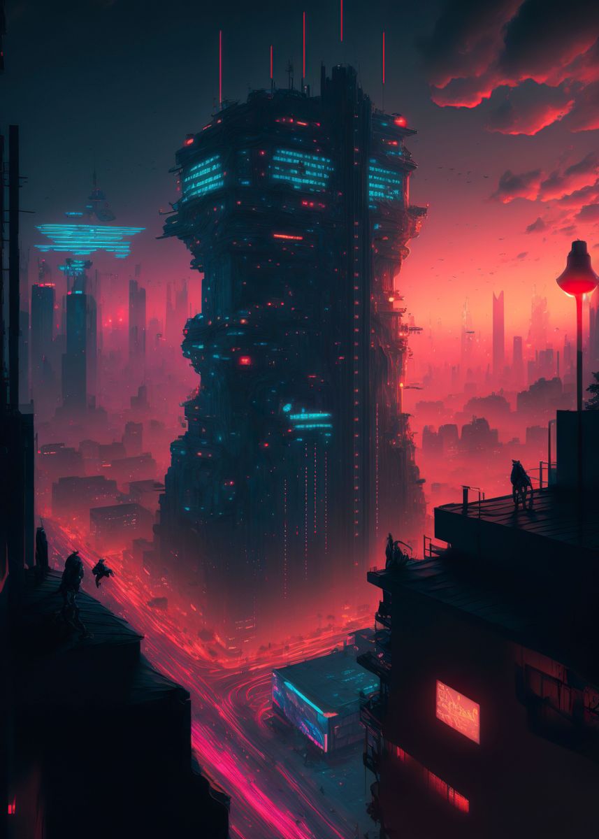 'City life' Poster, picture, metal print, paint by KyzArt | Displate