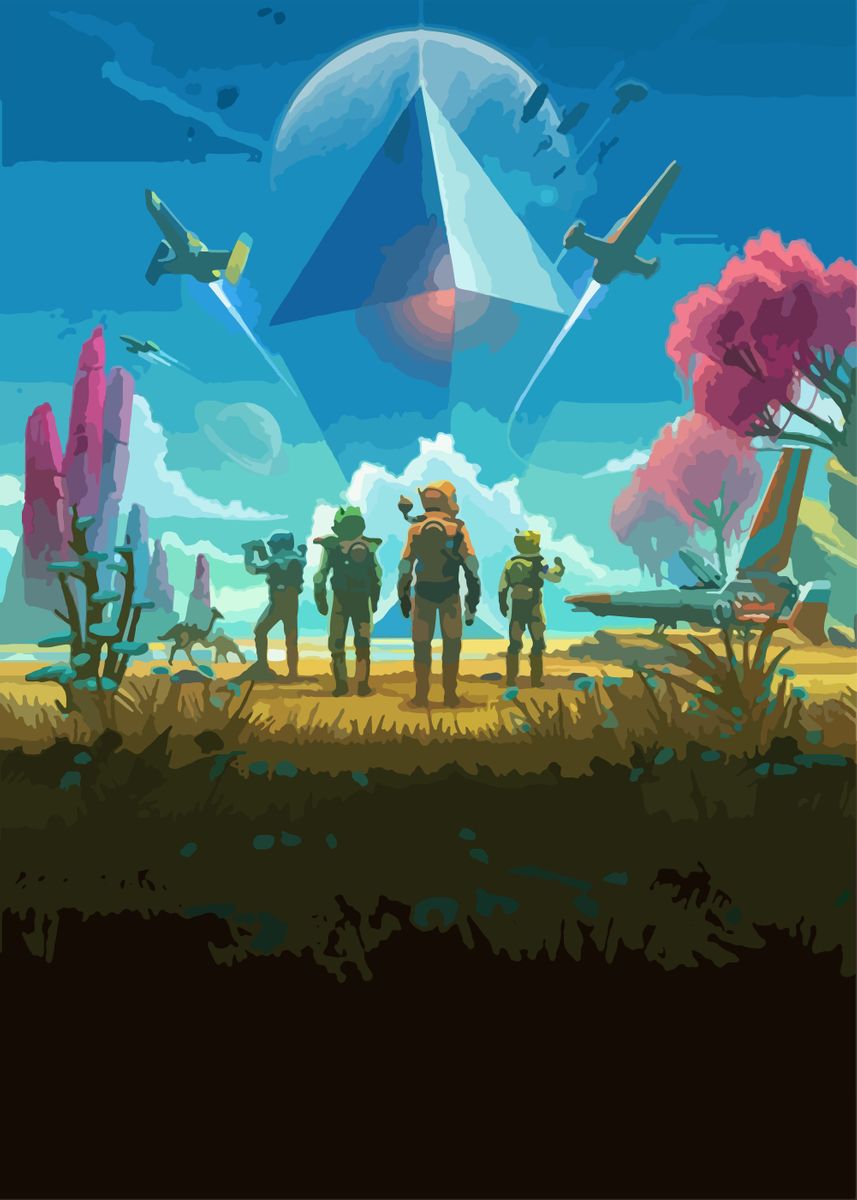 'No Mans Sky' Poster, picture, metal print, paint by MJ Mahadva | Displate