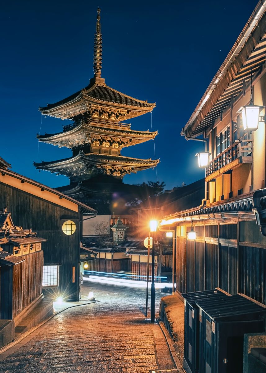 'Kyoto By Night' Poster, picture, metal print, paint by Mango Art ...