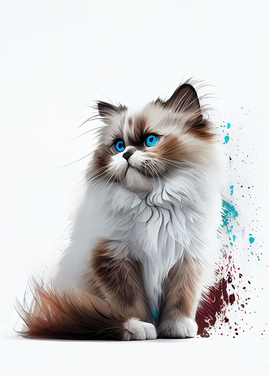 'Ragdoll' Poster, picture, metal print, paint by 24Pixel | Displate