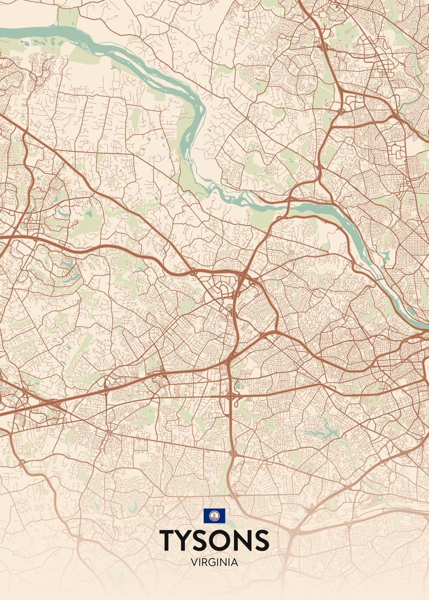 'Tysons VA' Poster, picture, metal print, paint by IMR Designs | Displate