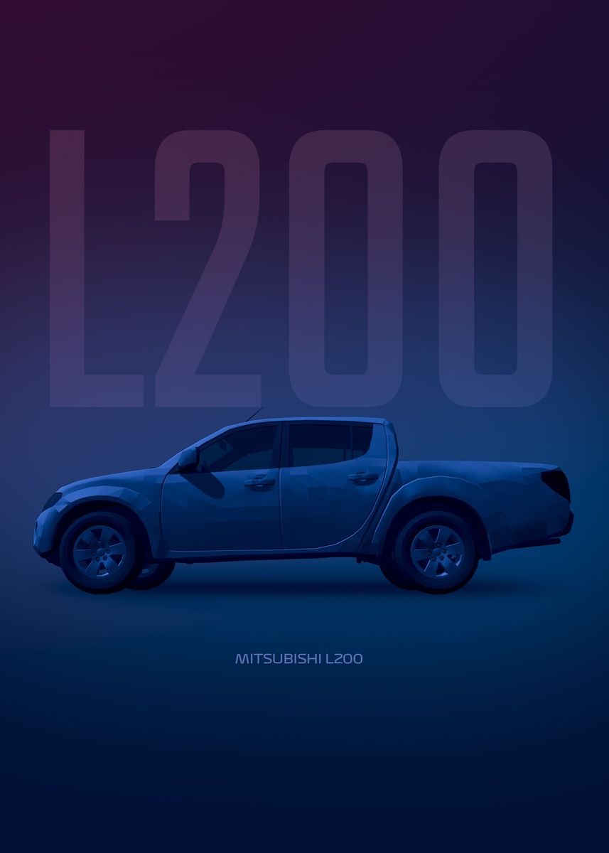 'Mitsubishi L200' Poster, picture, metal print, paint by Basues | Displate
