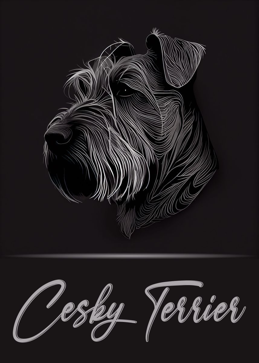 'Cesky Terrier' Poster, picture, metal print, paint by Artistic Paradigms | Displate