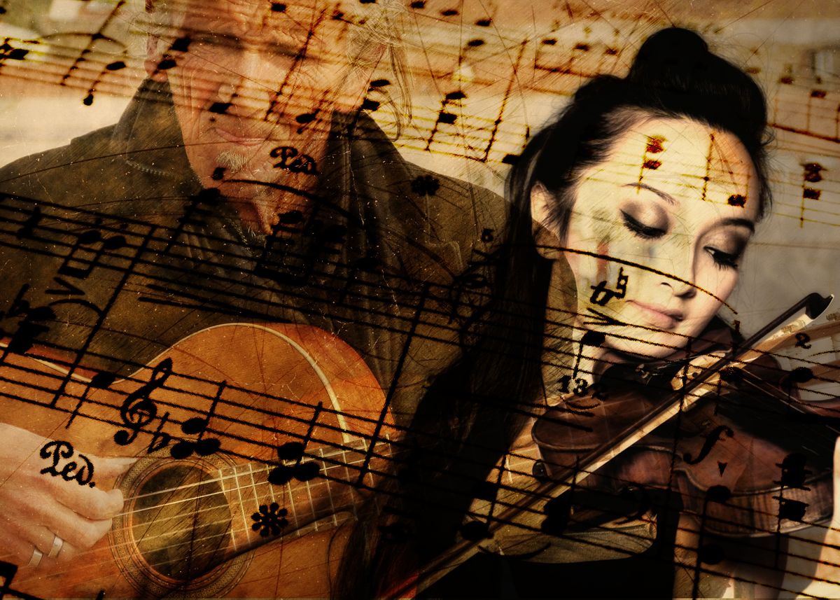 'Duet Music Illustration' Poster by Sam Brady | Displate