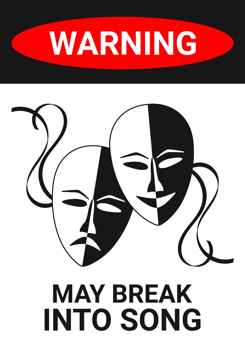 'WARNING BREAK INTO SONG' Poster, picture, metal print, paint by Atomic ...