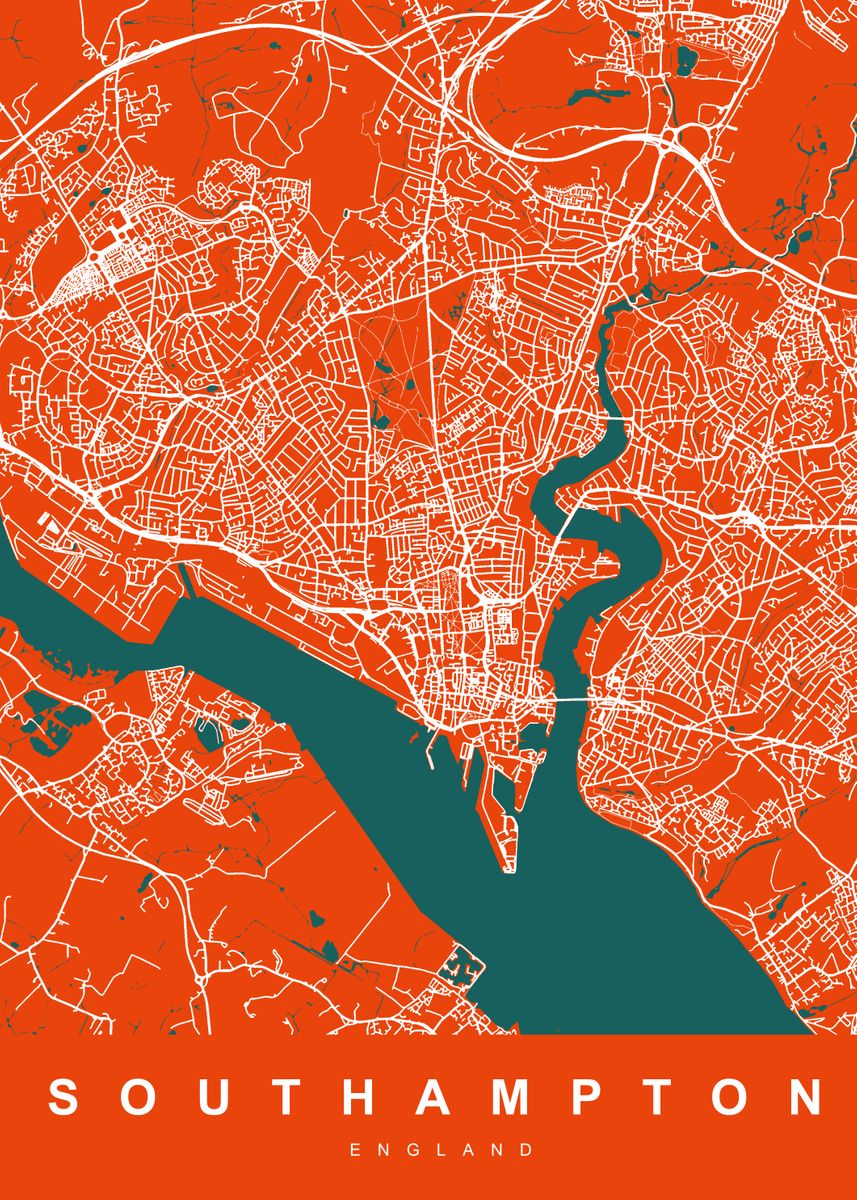 'SOUTHAMPTON ENGLAND UK' Poster, picture, metal print, paint by ...