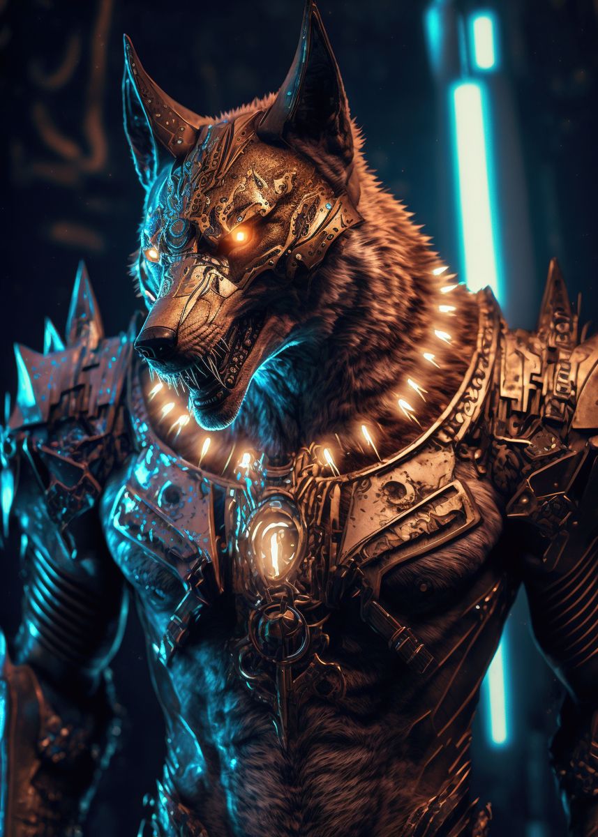 'Future Wolf' Poster, picture, metal print, paint by Sunrise Game ...