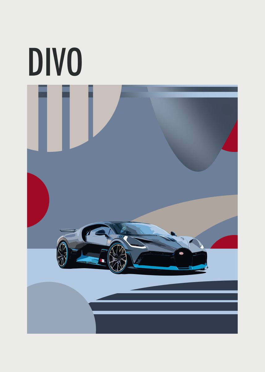'Bugatti Divo' Poster, picture, metal print, paint by Full Throttle Art ...