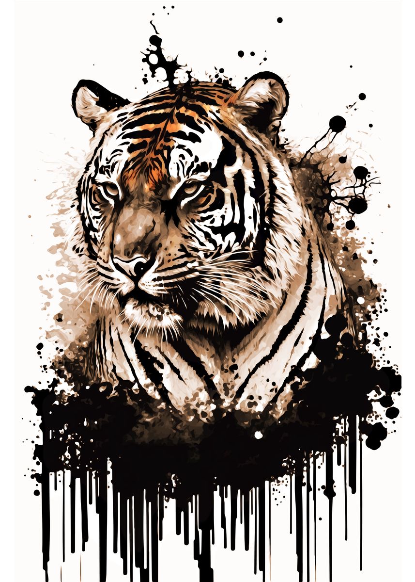 'Tiger wildlife' Poster by Mounier Wanjak | Displate