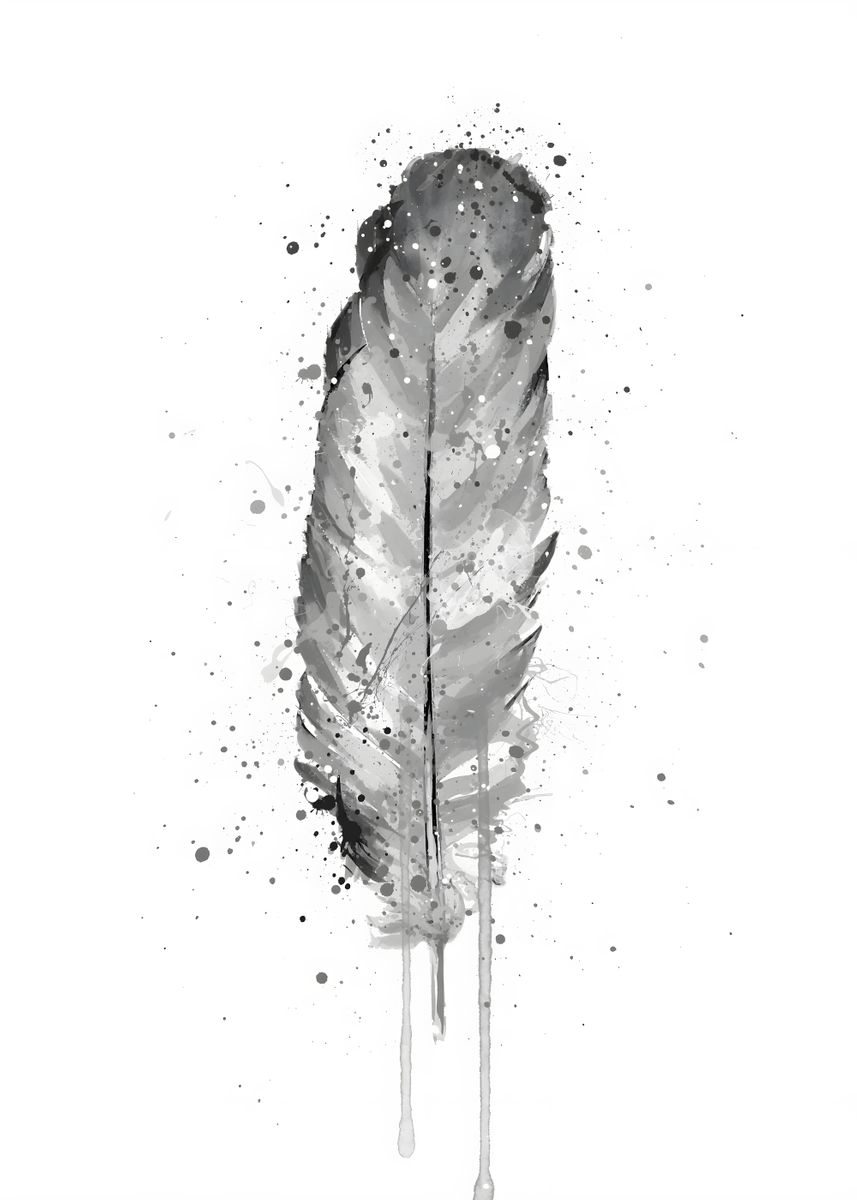 'Feather' Poster, picture, metal print, paint by Izu | Displate