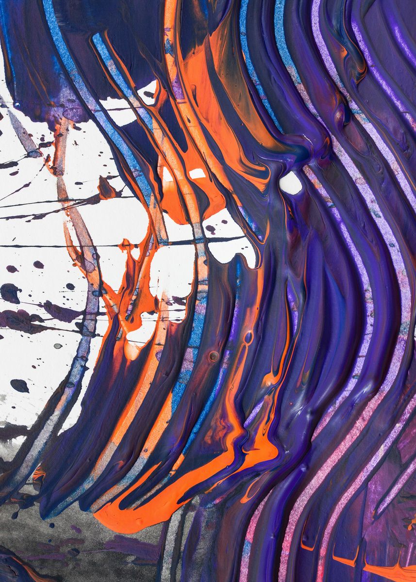 'Abstract Blue Orange' Poster, picture, metal print, paint by crbn ...