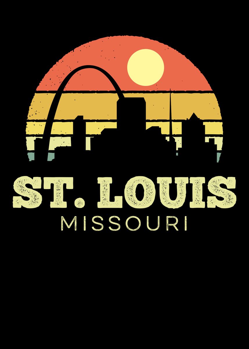 'St Louis Vintage Sunset' Poster, picture, metal print, paint by Detour ...