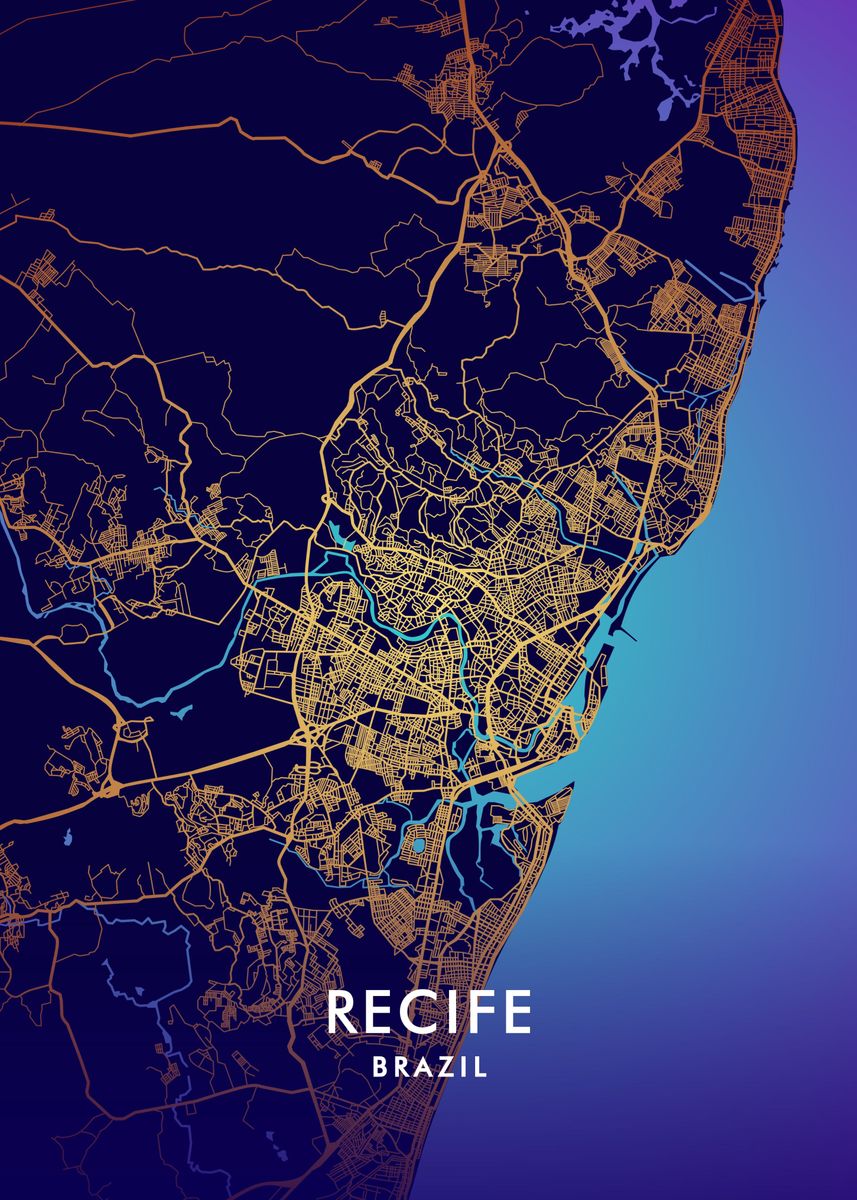 'Recife' Poster, picture, metal print, paint by Miracle Studio | Displate