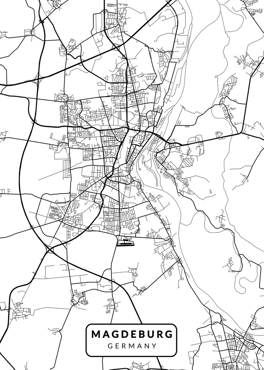 'Magdeburg Germany Map' Poster, picture, metal print, paint by Raka ...