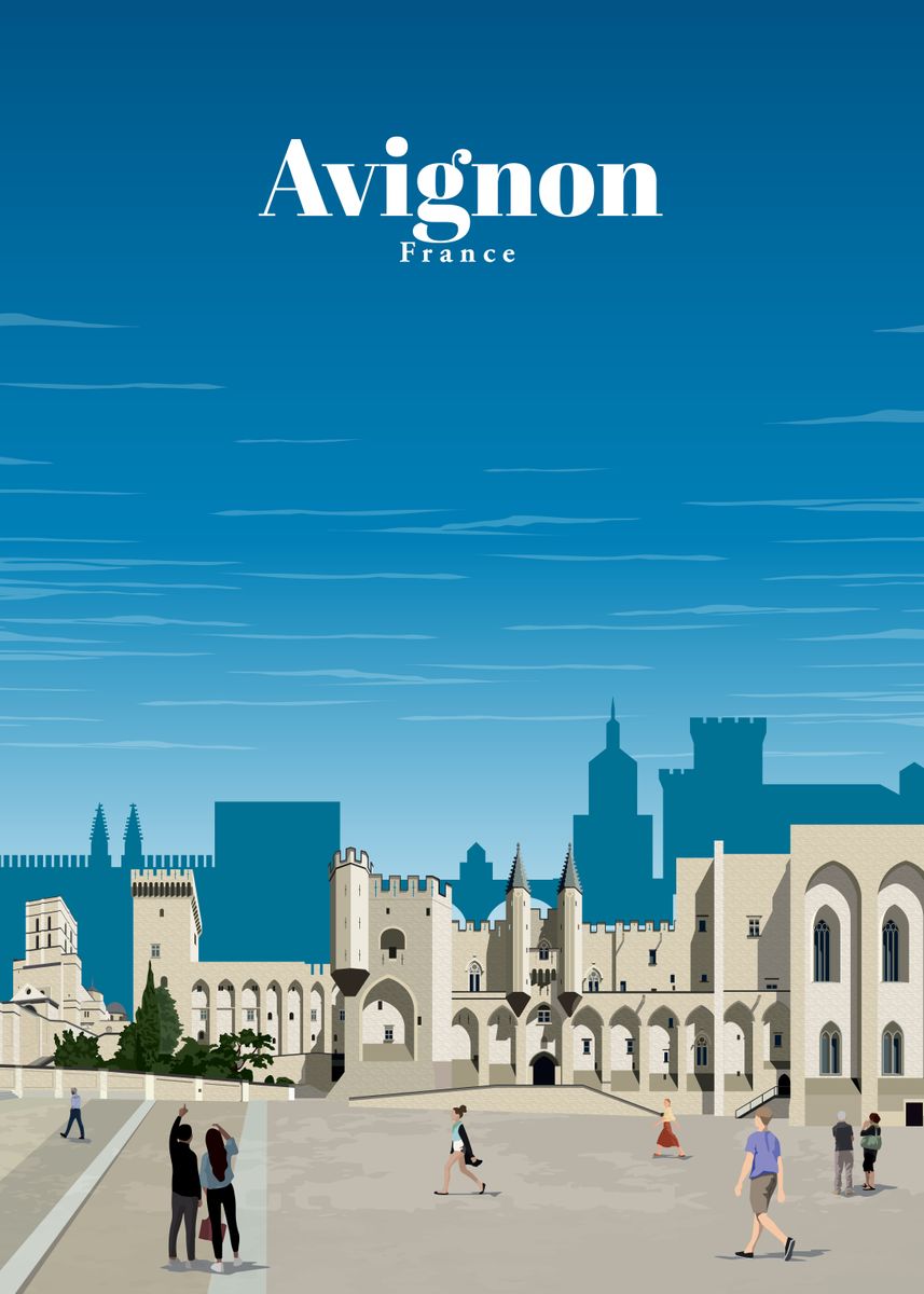 'Travel to Avignon' Poster, picture, metal print, paint by Studio 324 | Displate