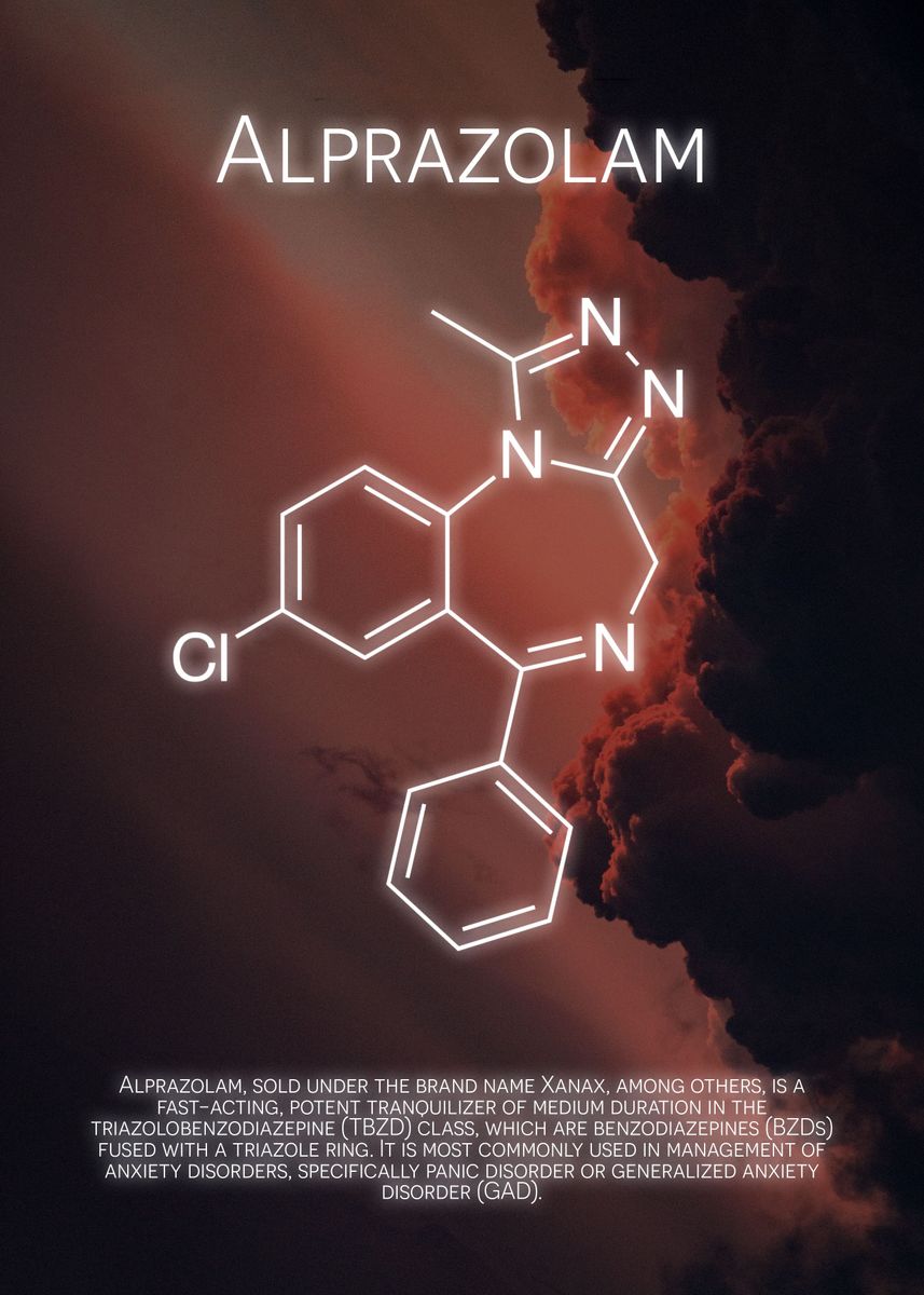 'Alprazolam Molecule' Poster, picture, metal print, paint by Edgars ...
