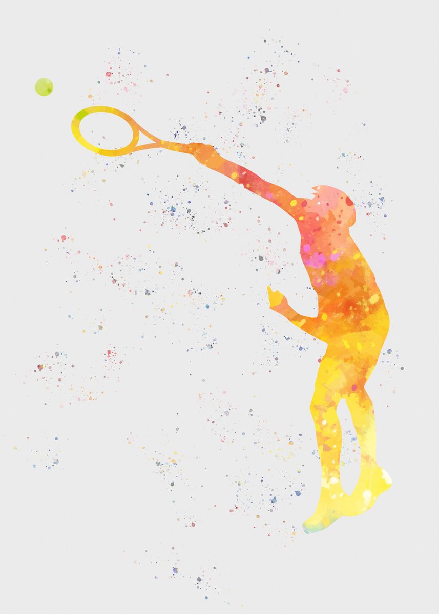 'Tennis Player Painting' Poster, picture, metal print, paint by Ollie ...