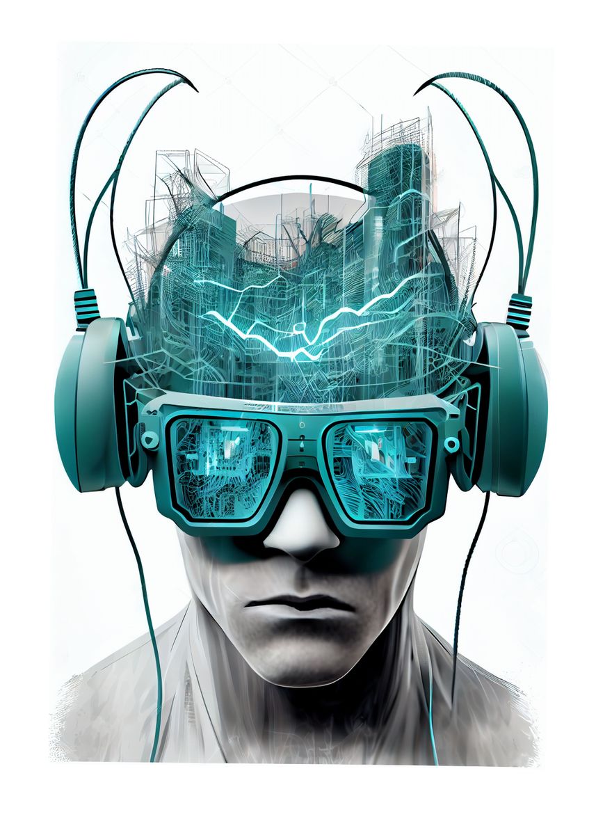 'VR Head Set' Poster, picture, metal print, paint by urbanbuzz | Displate