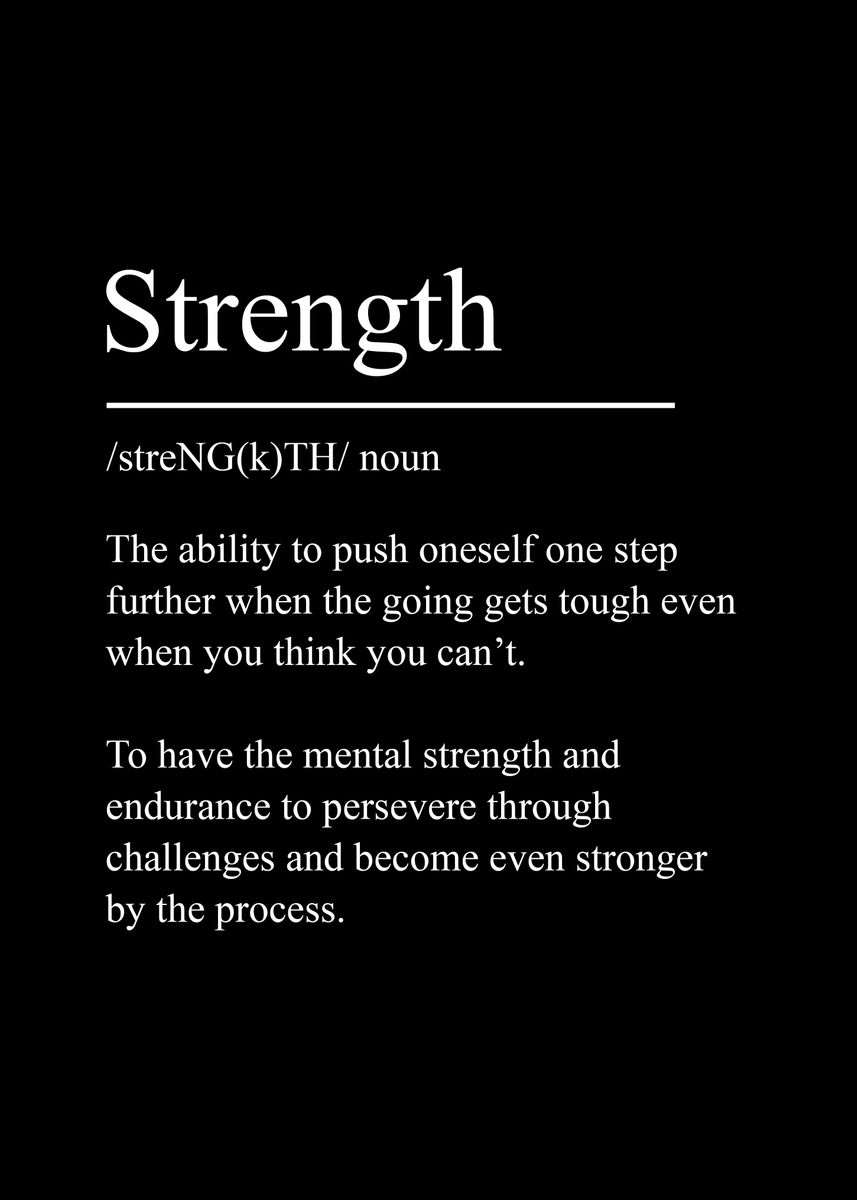 'Strength' Poster, picture, metal print, paint by Kaly Prints | Displate
