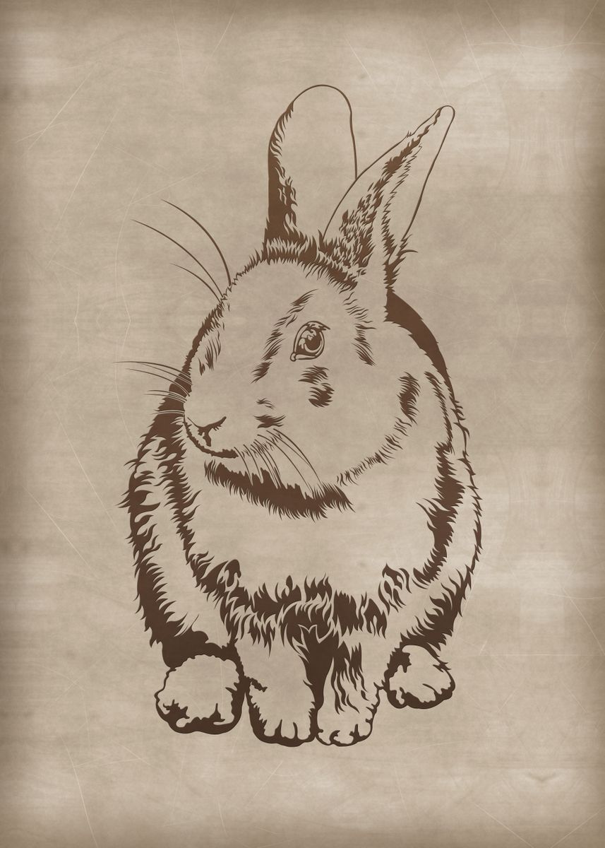 'Simply rabbit' Poster, picture, metal print, paint by XandYart | Displate