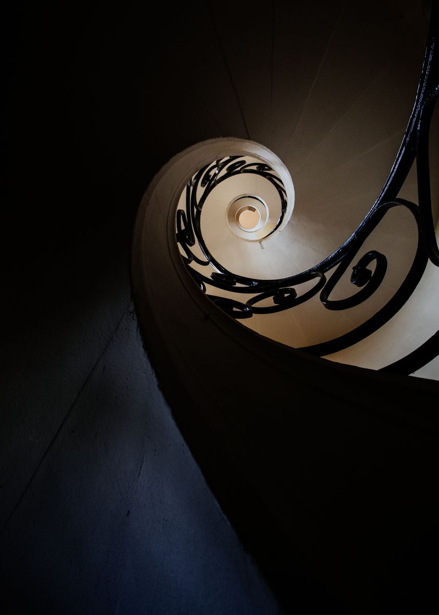 'Upward spiral staircase' Poster, picture, metal print, paint by ...