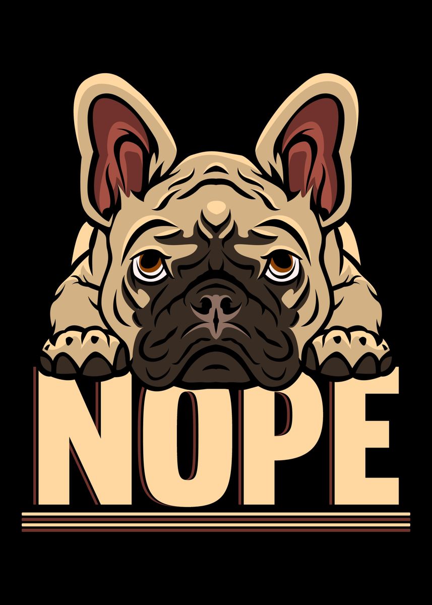 'Nope Lazy English' Poster, picture, metal print, paint by professionaldesigns | Displate