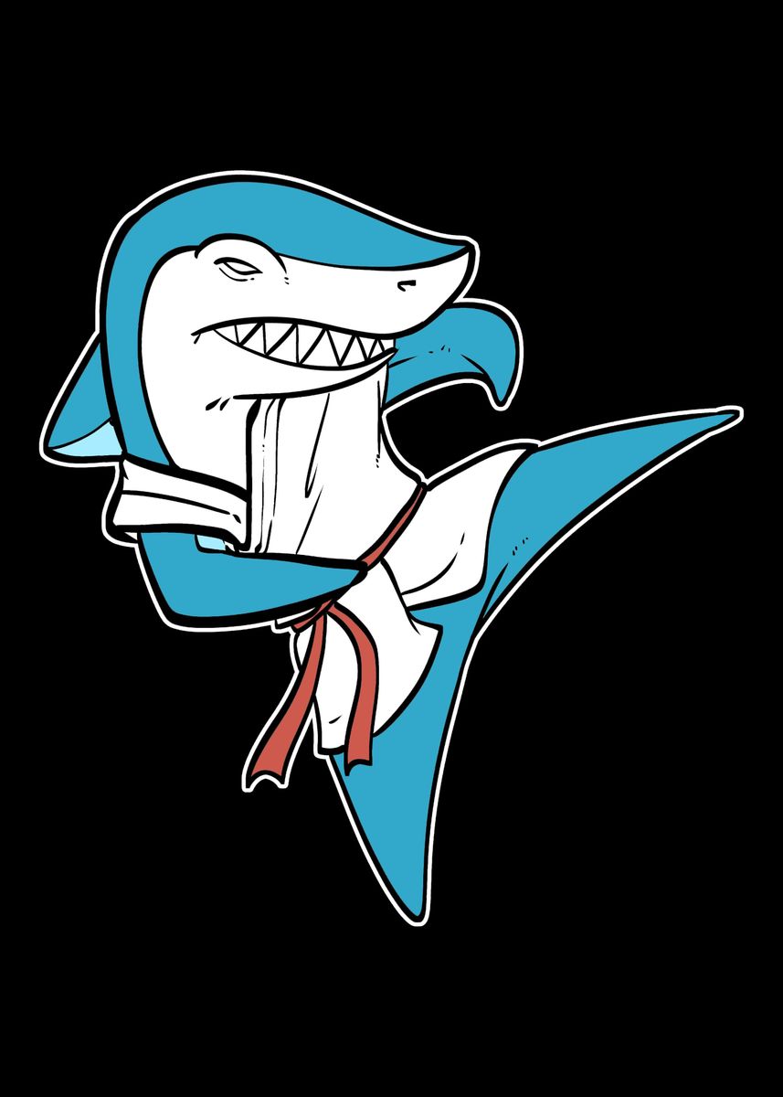 'Shark Karate Martial Artis' Poster, picture, metal print, paint by ...